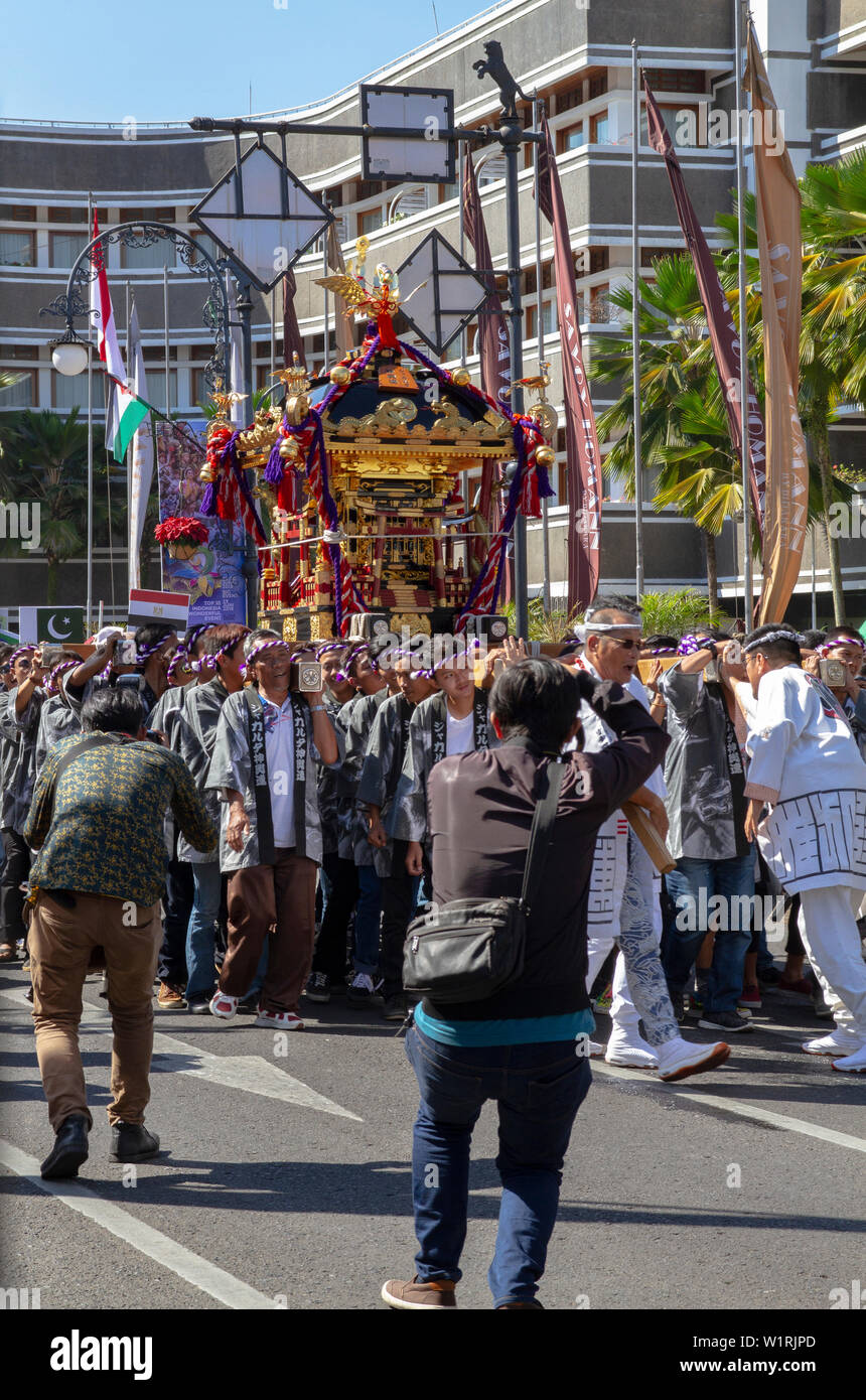 Mikoshi parade from Japan in Asia Africa Festival 2019 Stock Photo - Alamy
