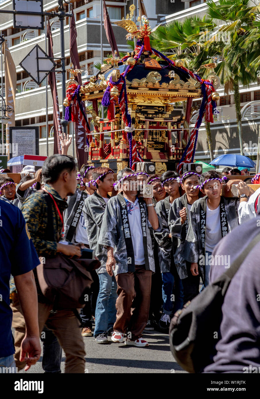Mikoshi parade from Japan in Asia Africa Festival 2019 Stock Photo - Alamy