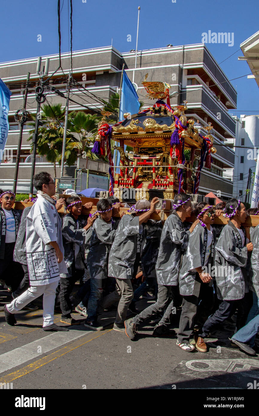 Mikoshi parade from Japan in Asia Africa Festival 2019 Stock Photo - Alamy