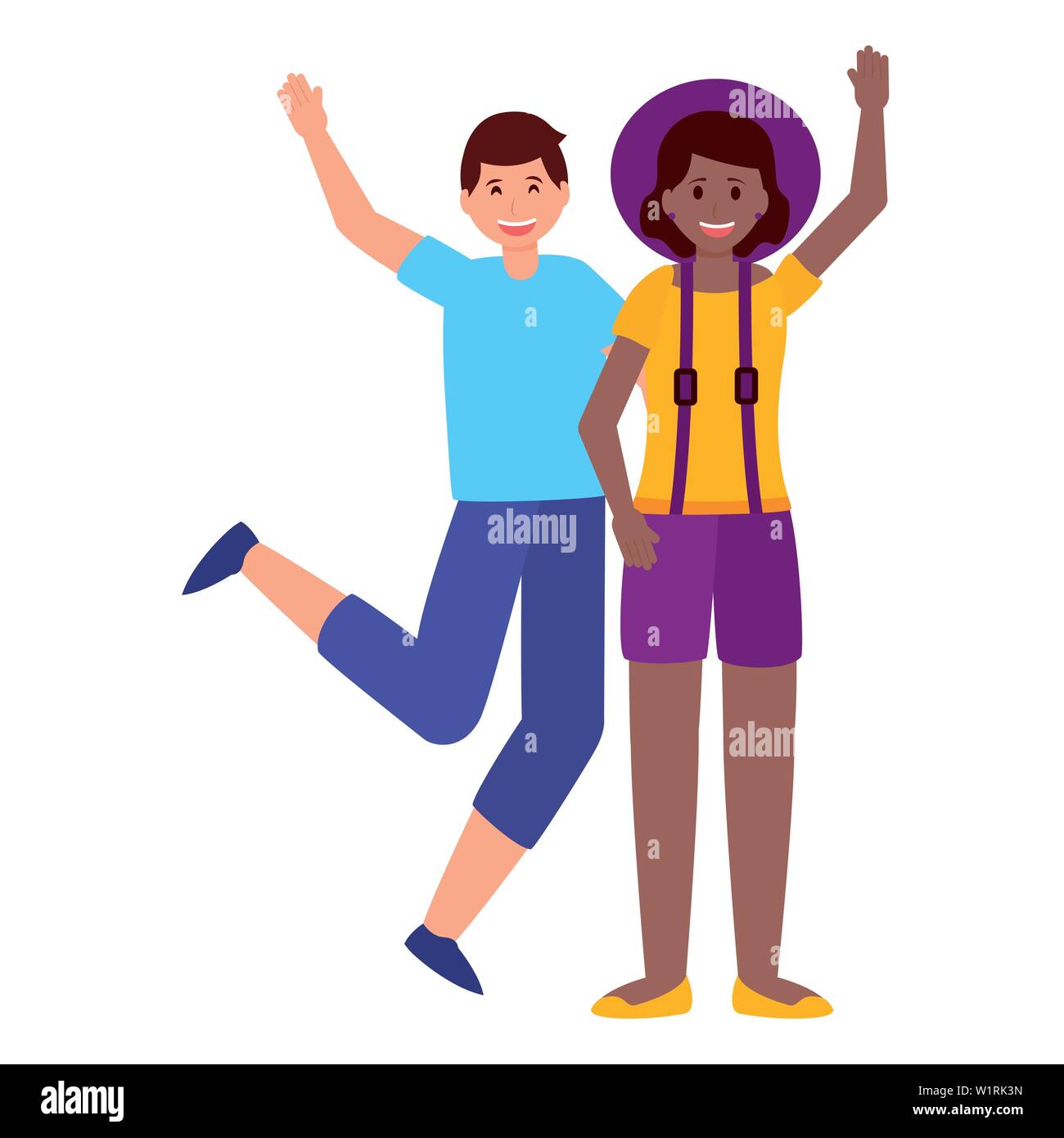 happy young people flat design Stock Vector Image & Art - Alamy