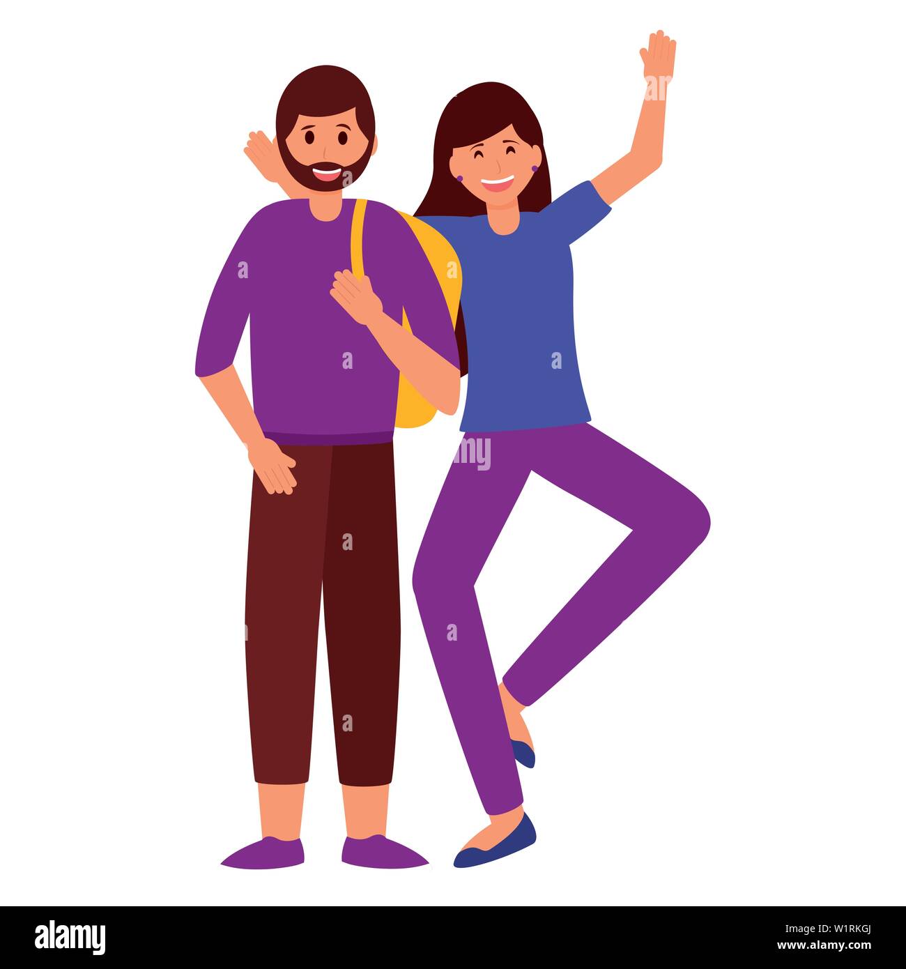 happy young people flat design Stock Vector Image & Art - Alamy