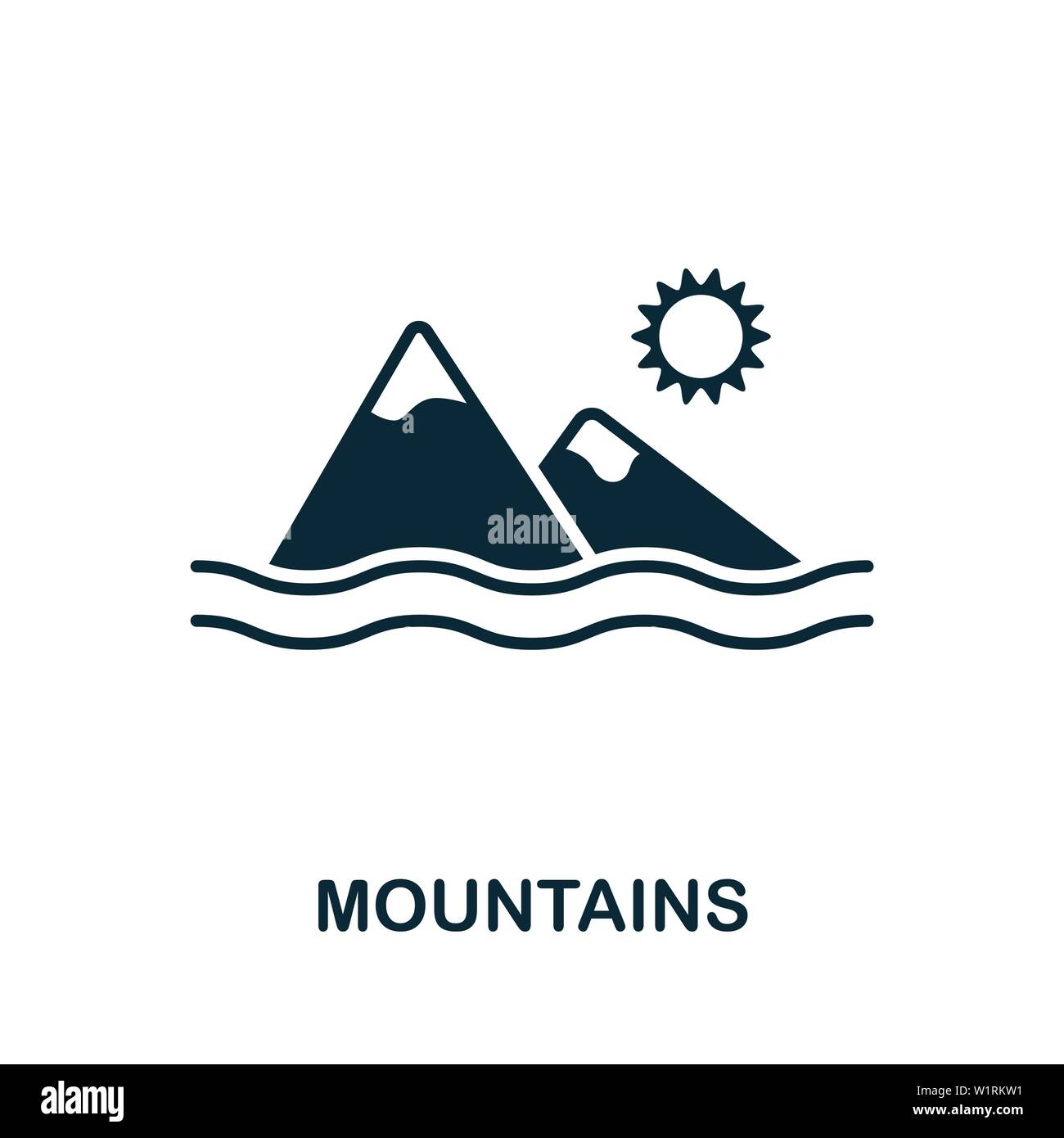 Mountains vector icon illustration. Creative sign from icons collection ...