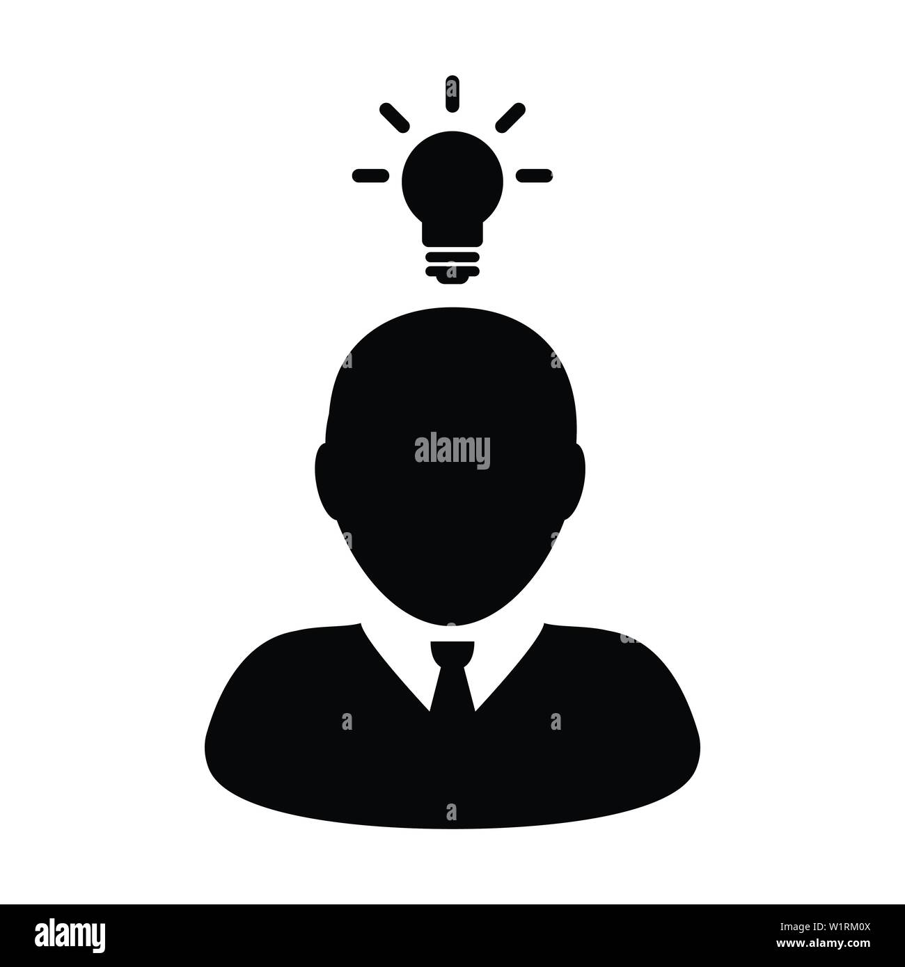 Person thinking lightbulb Stock Vector Images - Alamy