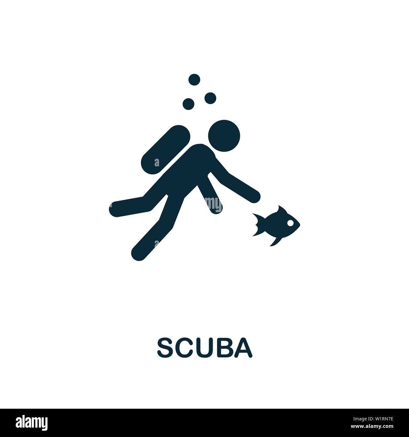 Scuba vector icon illustration. Creative sign from icons collection ...