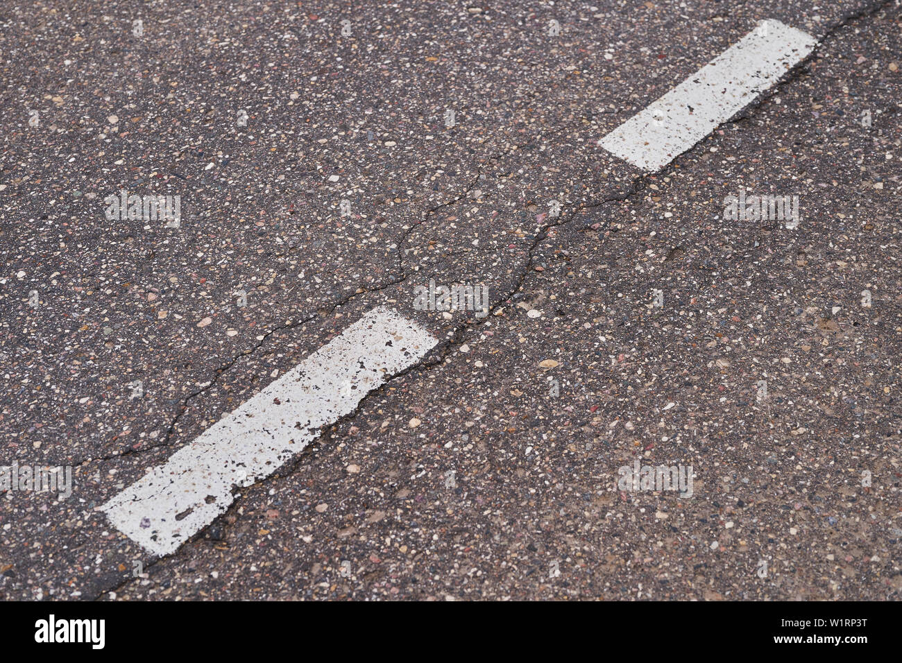 The road with asphalt coating and line markings Stock Photo - Alamy