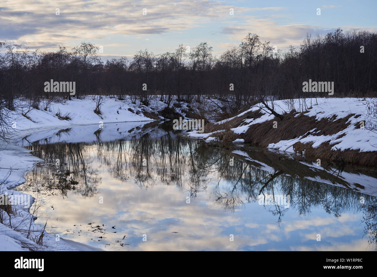 The river in the spring. Melting ice Stock Photo - Alamy