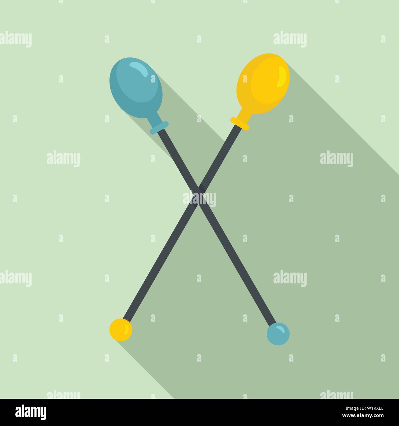 Gymnastics sticks icon. Flat illustration of gymnastics sticks vector ...