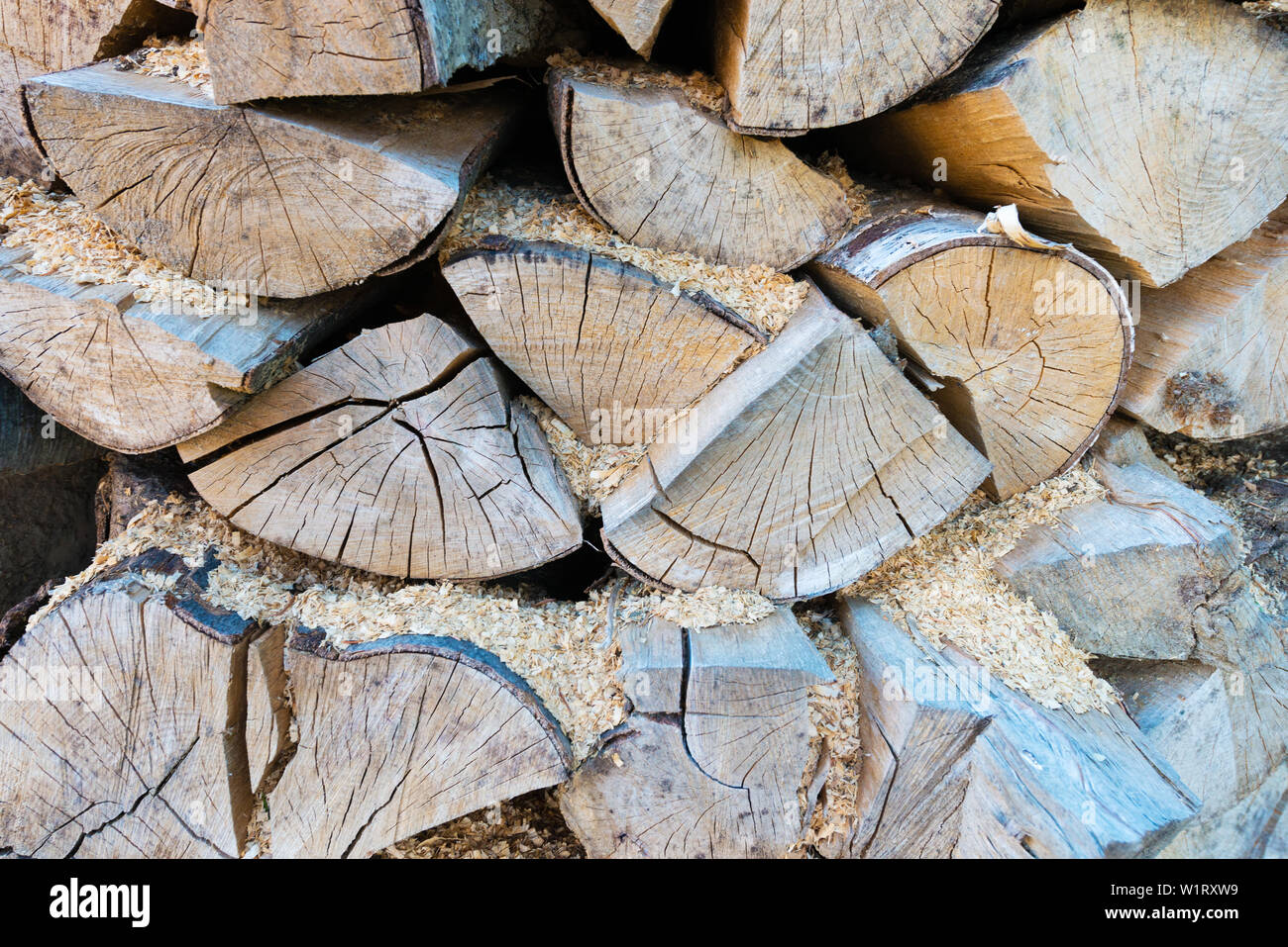 Wall of stacked wood logs as background - high resolution image Stock ...
