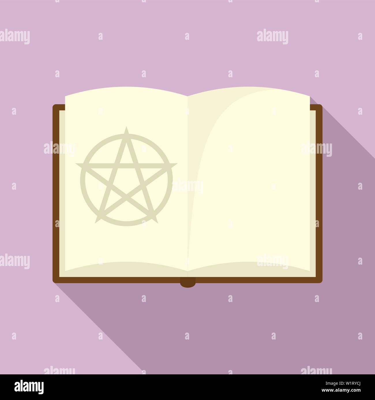 Open magic book icon. Flat illustration of open magic book vector icon ...