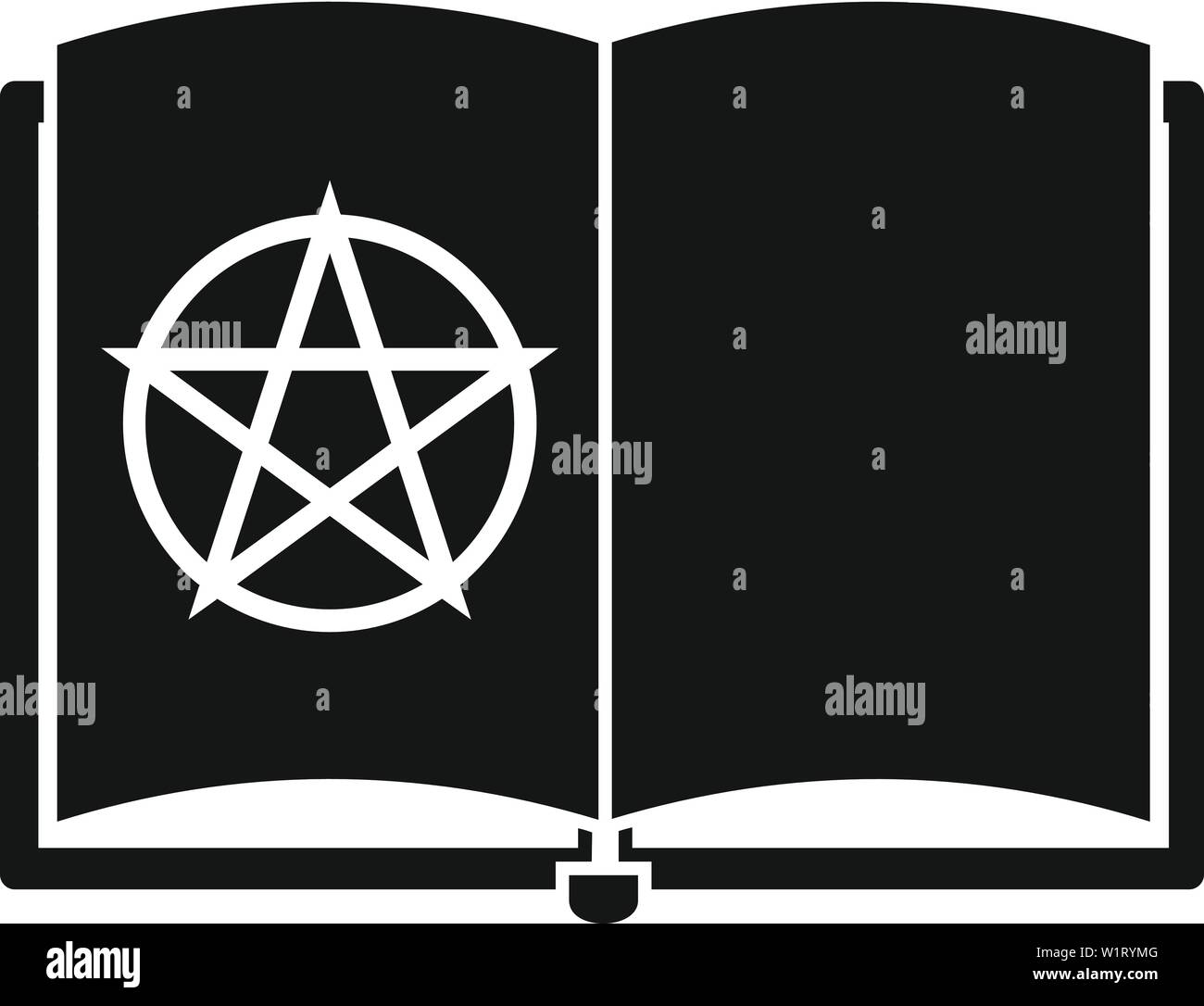 Open magic book icon. Simple illustration of open magic book vector ...