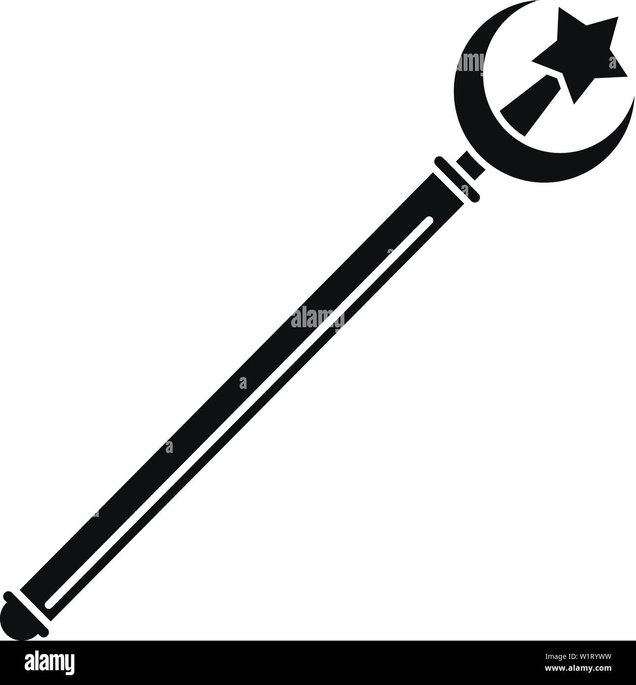 Star moon crook icon. Simple illustration of star moon crook vector ...