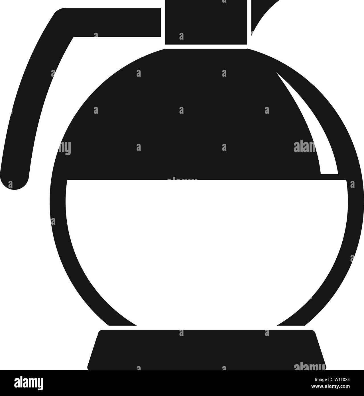 Round coffee glass icon. Simple illustration of round coffee glass ...