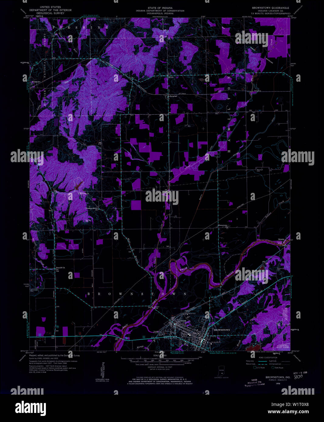 Map of brownstown hi-res stock photography and images - Alamy