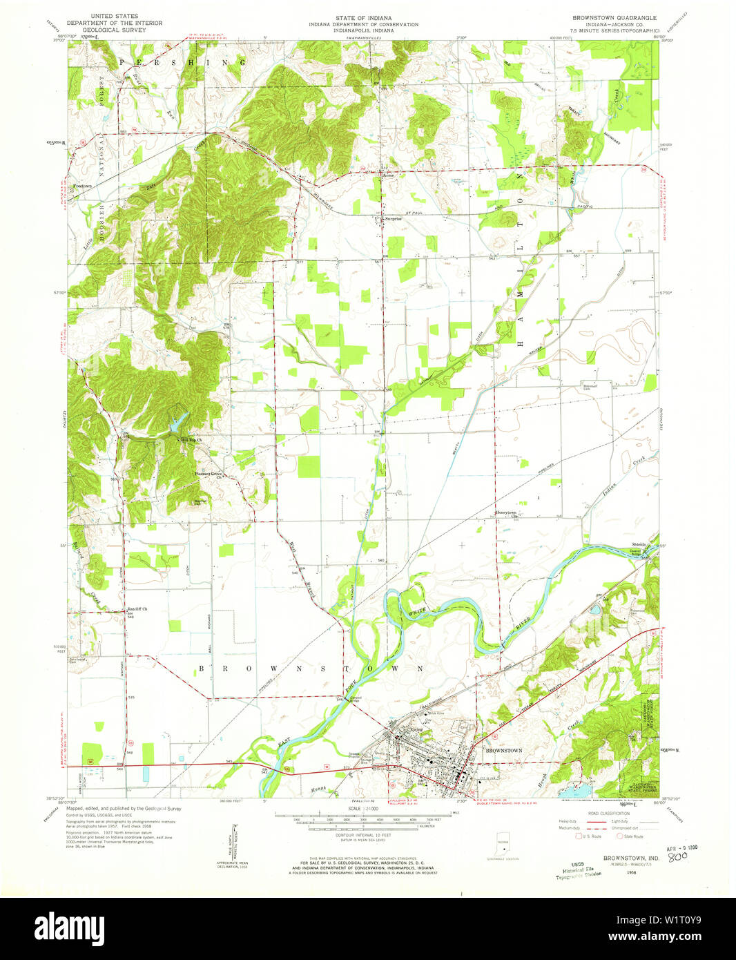 Map of brownstown hi-res stock photography and images - Alamy