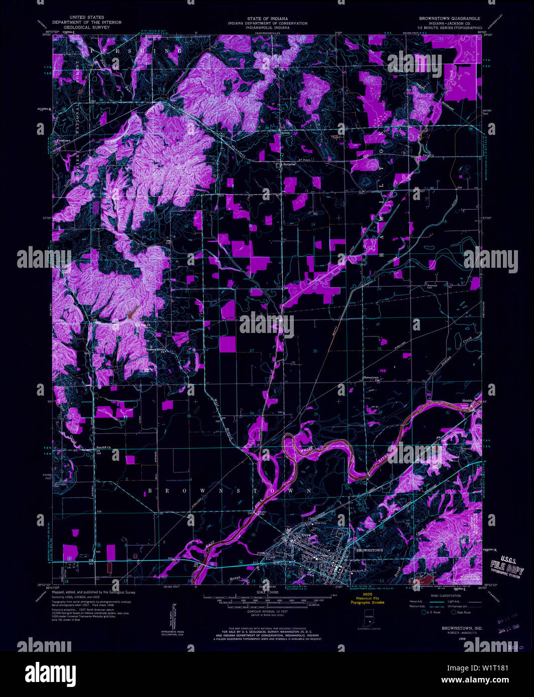 Map of brownstown hi-res stock photography and images - Alamy