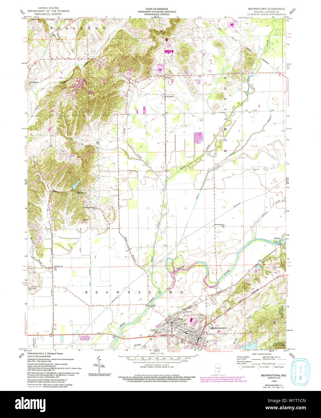 Map of brownstown hi-res stock photography and images - Alamy