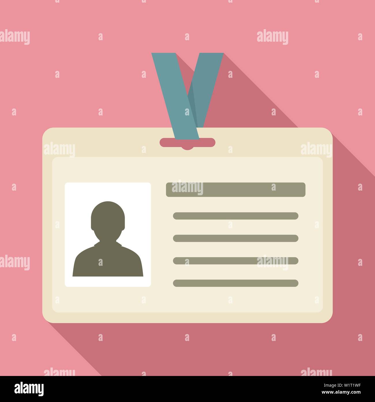 Id badge icon. Flat illustration of id badge vector icon for web design ...