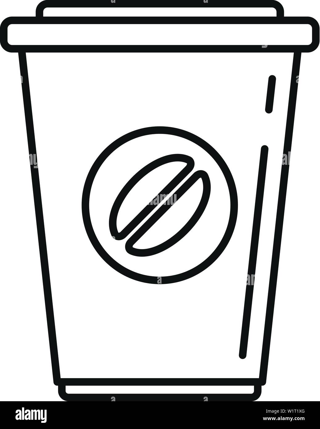 Plastic coffee cup icon. Outline plastic coffee cup vector icon for web ...