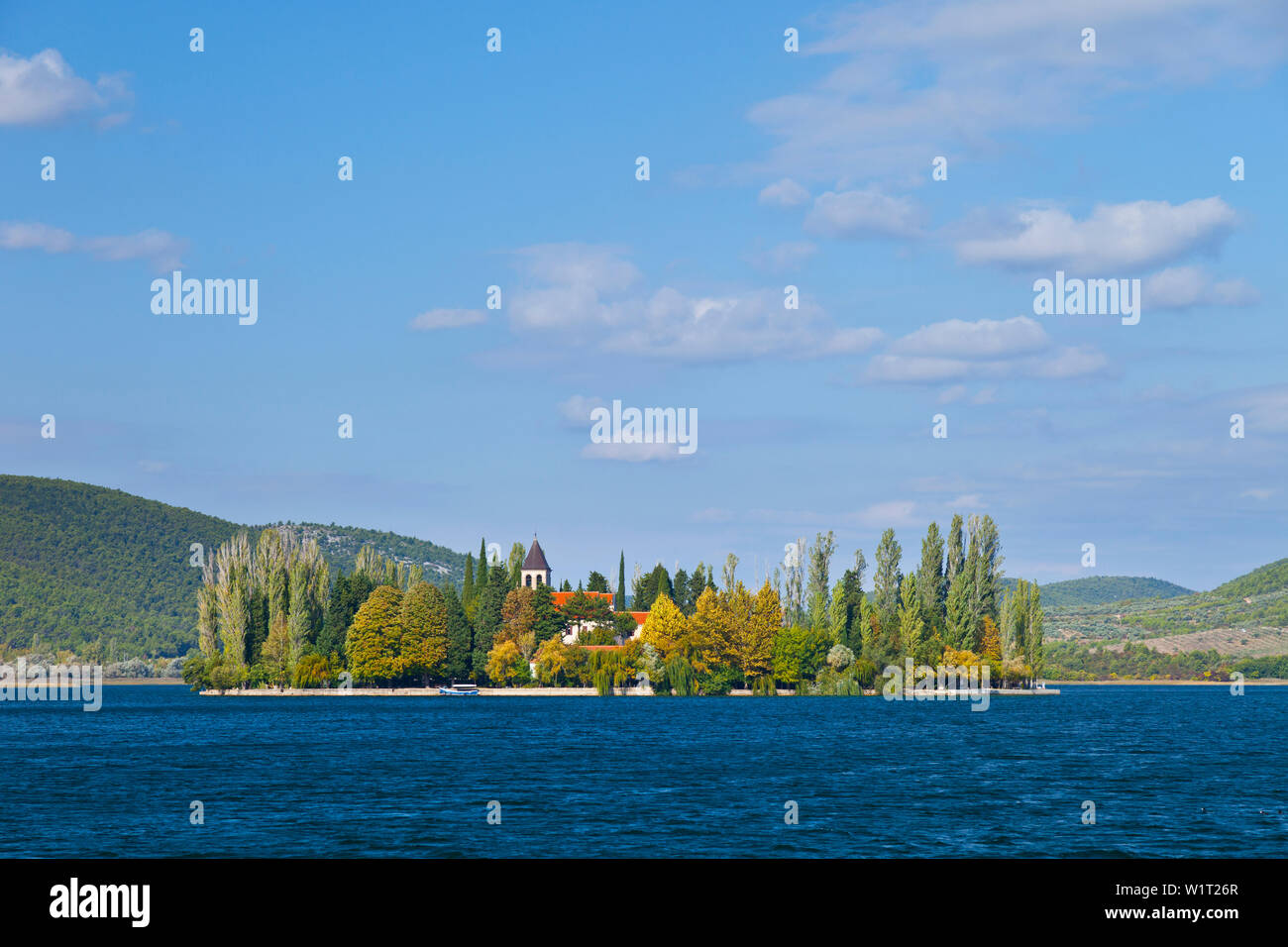 Franciscan Monastery, Visovac Island, Krka National Park, Dalmatia ...