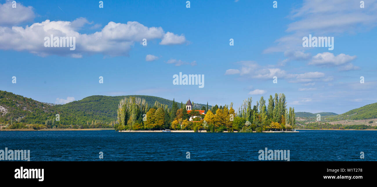 Franciscan Monastery, Visovac Island, Krka National Park, Dalmatia ...