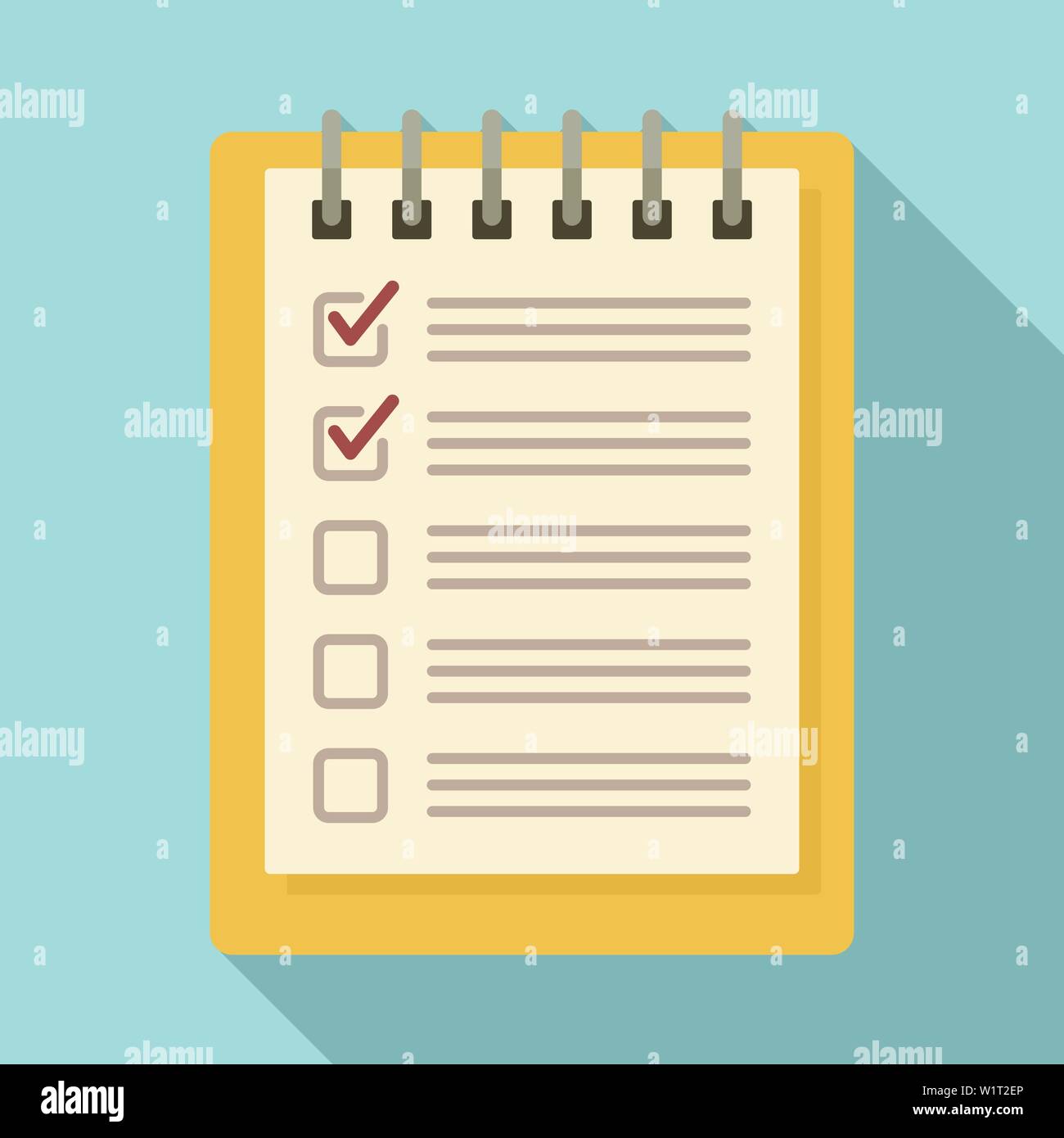 Notebook checklist icon. Flat illustration of notebook checklist vector ...