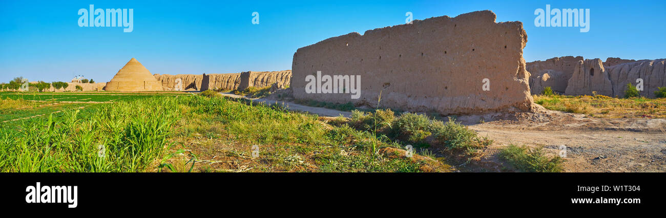 The territory inside of the walls of adobe Ghaleh Jalali fortress is ...