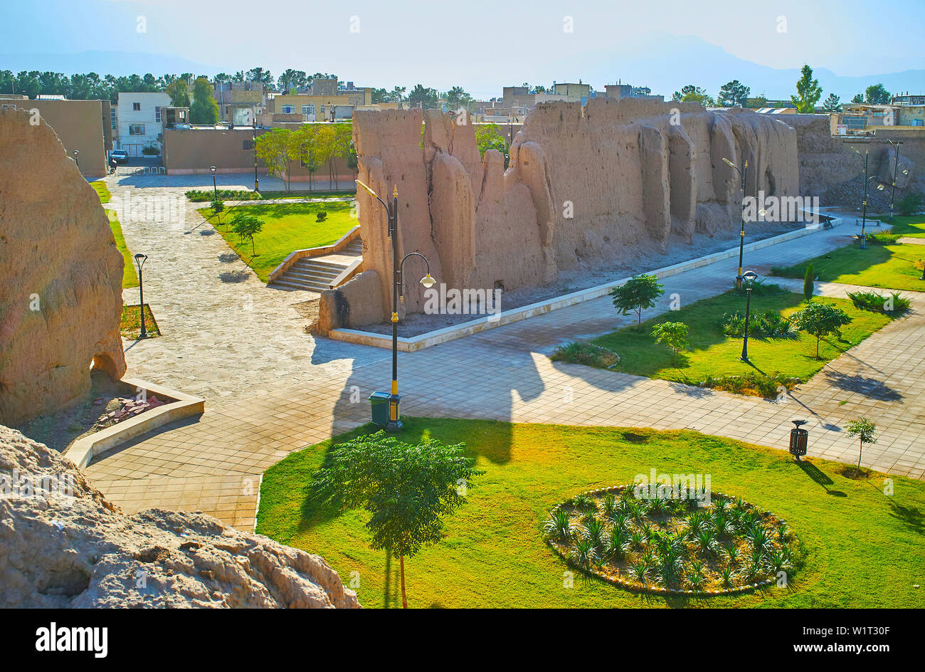 The Mellat park surrounds the ruins of ancient adobe Ghaleh Jalali ...