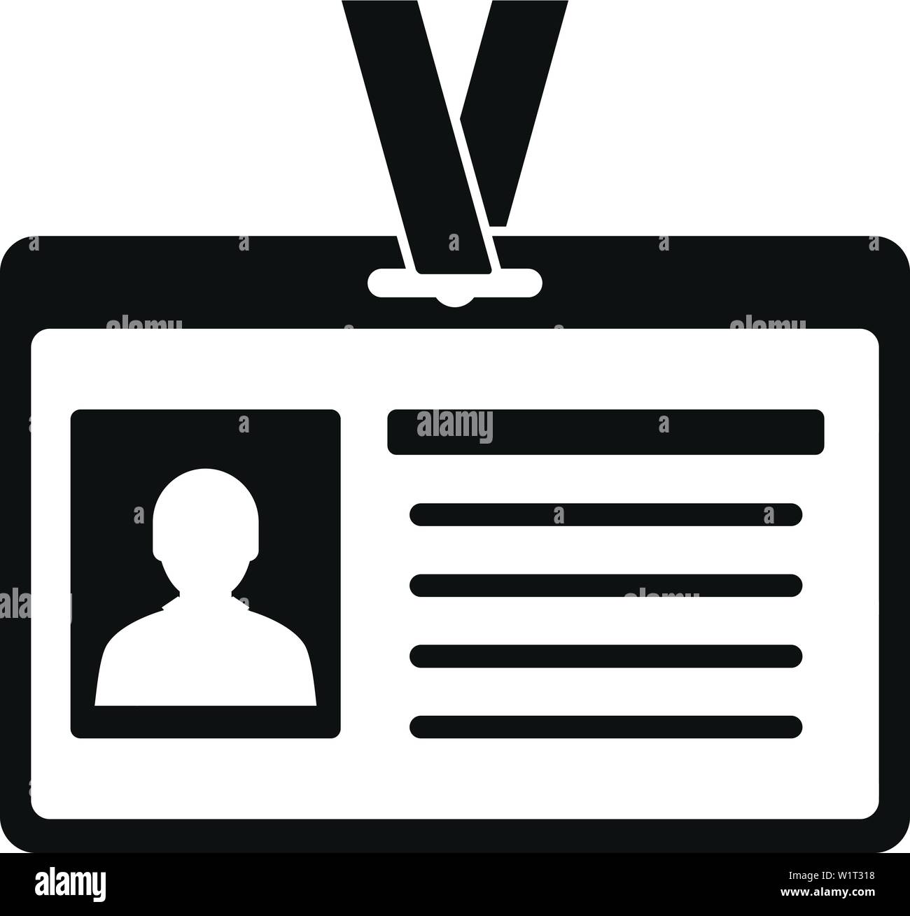 Id badge icon. Simple illustration of id badge vector icon for web ...