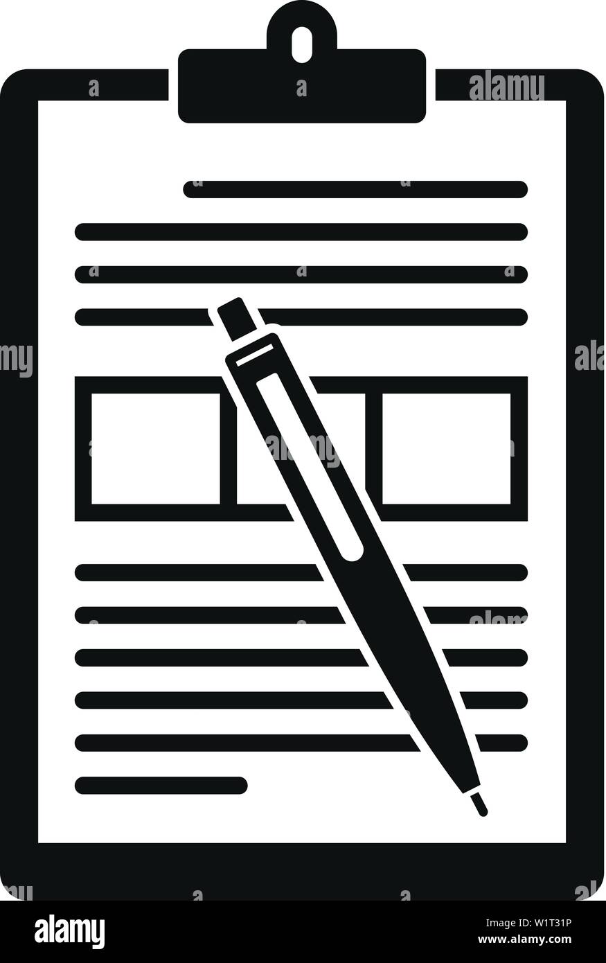 Sign document icon. Simple illustration of sign document vector icon ...