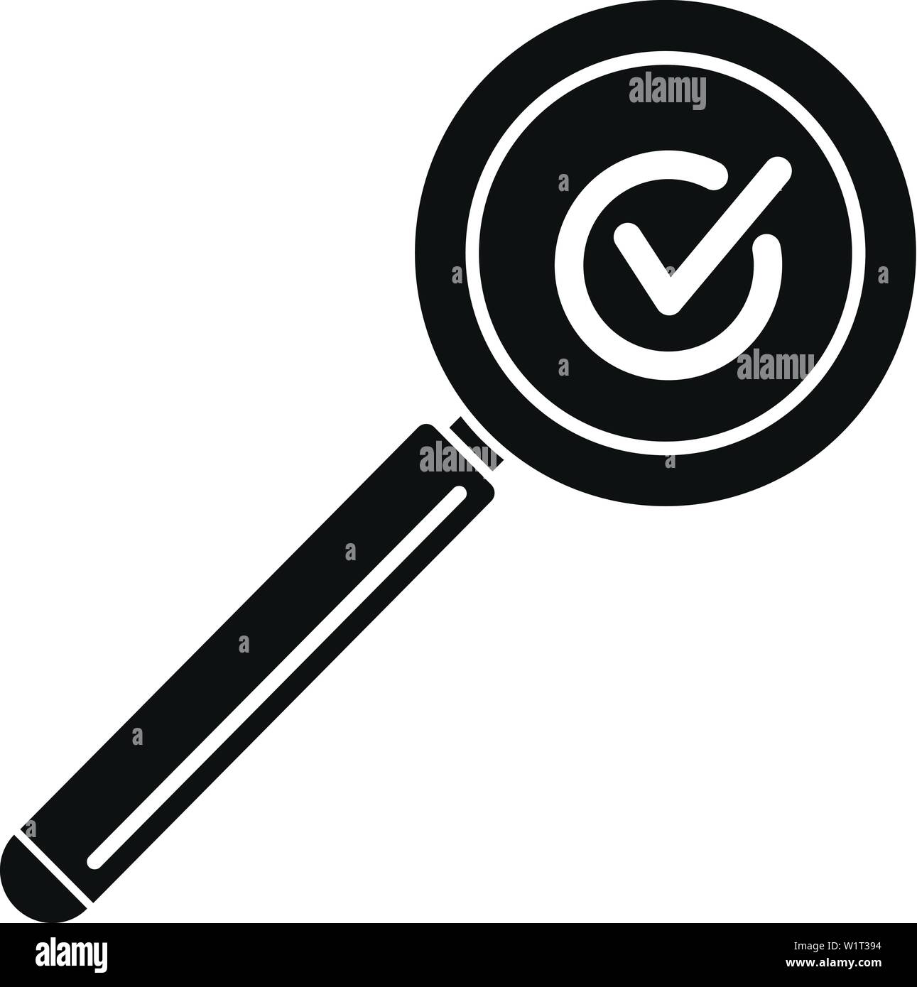 Approved search icon. Simple illustration of approved search vector ...