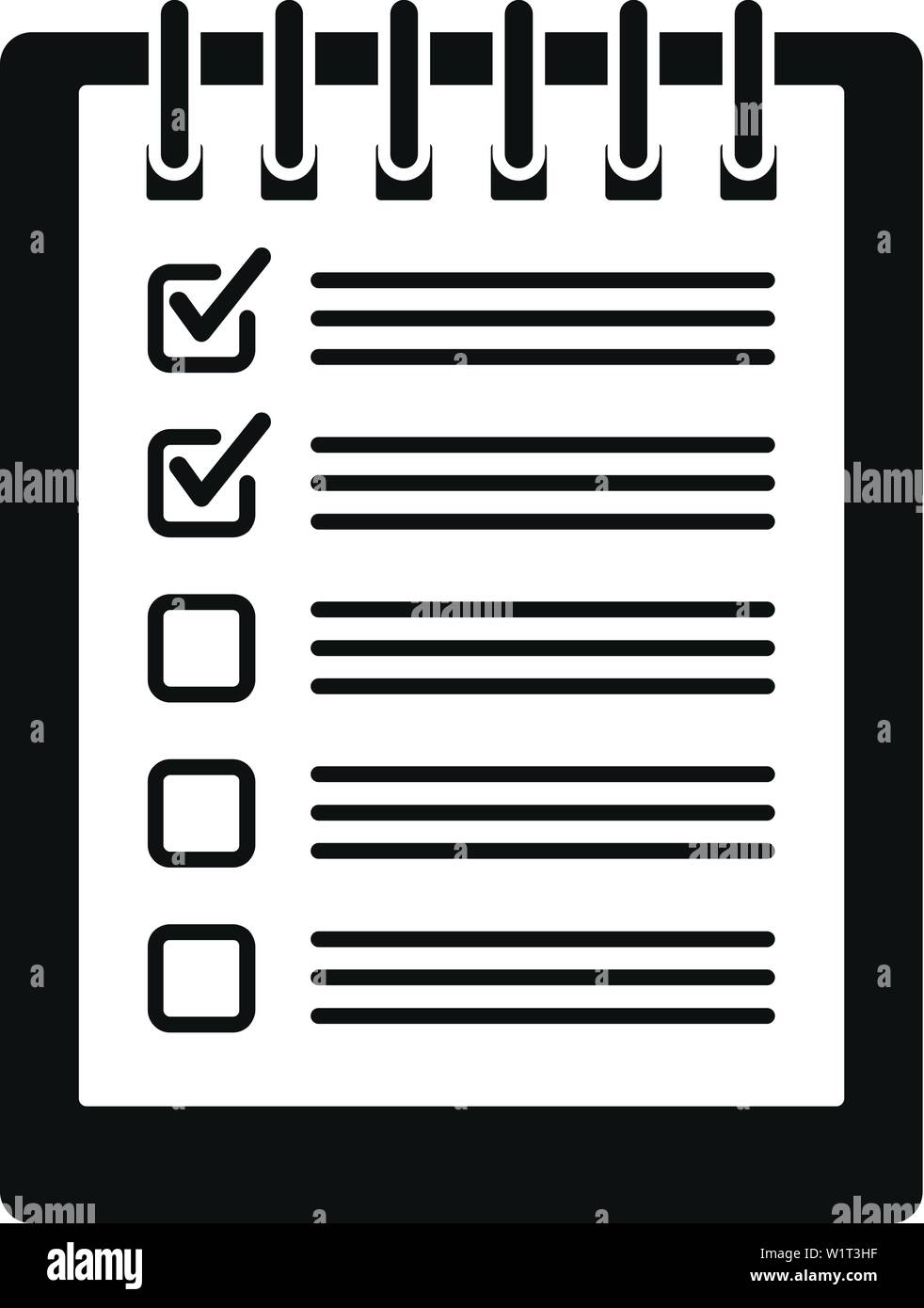 Notebook checklist icon. Simple illustration of notebook checklist ...
