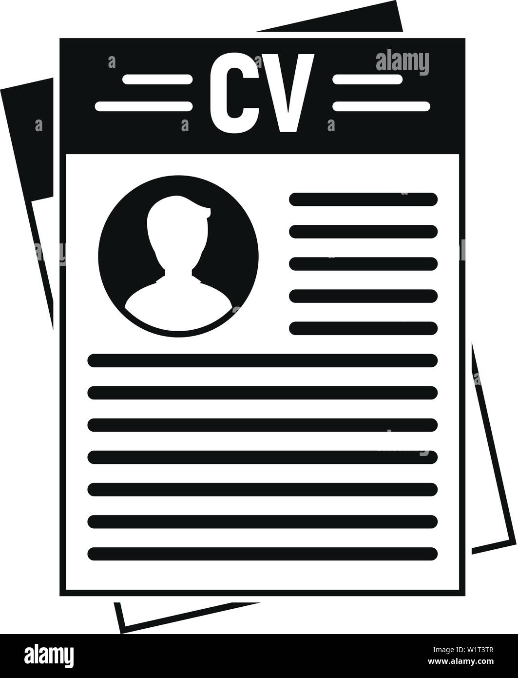 Cv document icon. Simple illustration of cv document vector icon for ...