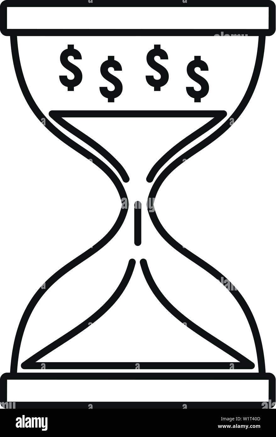 Hourglass icon. Outline hourglass vector icon for web design isolated ...