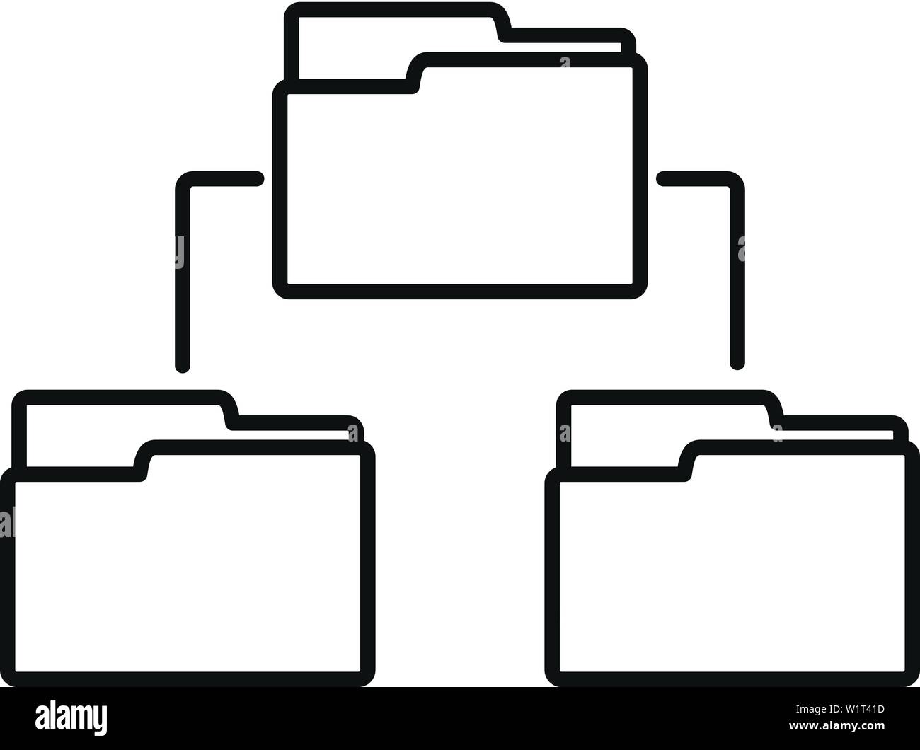 Folder network icon. Outline folder network vector icon for web design ...
