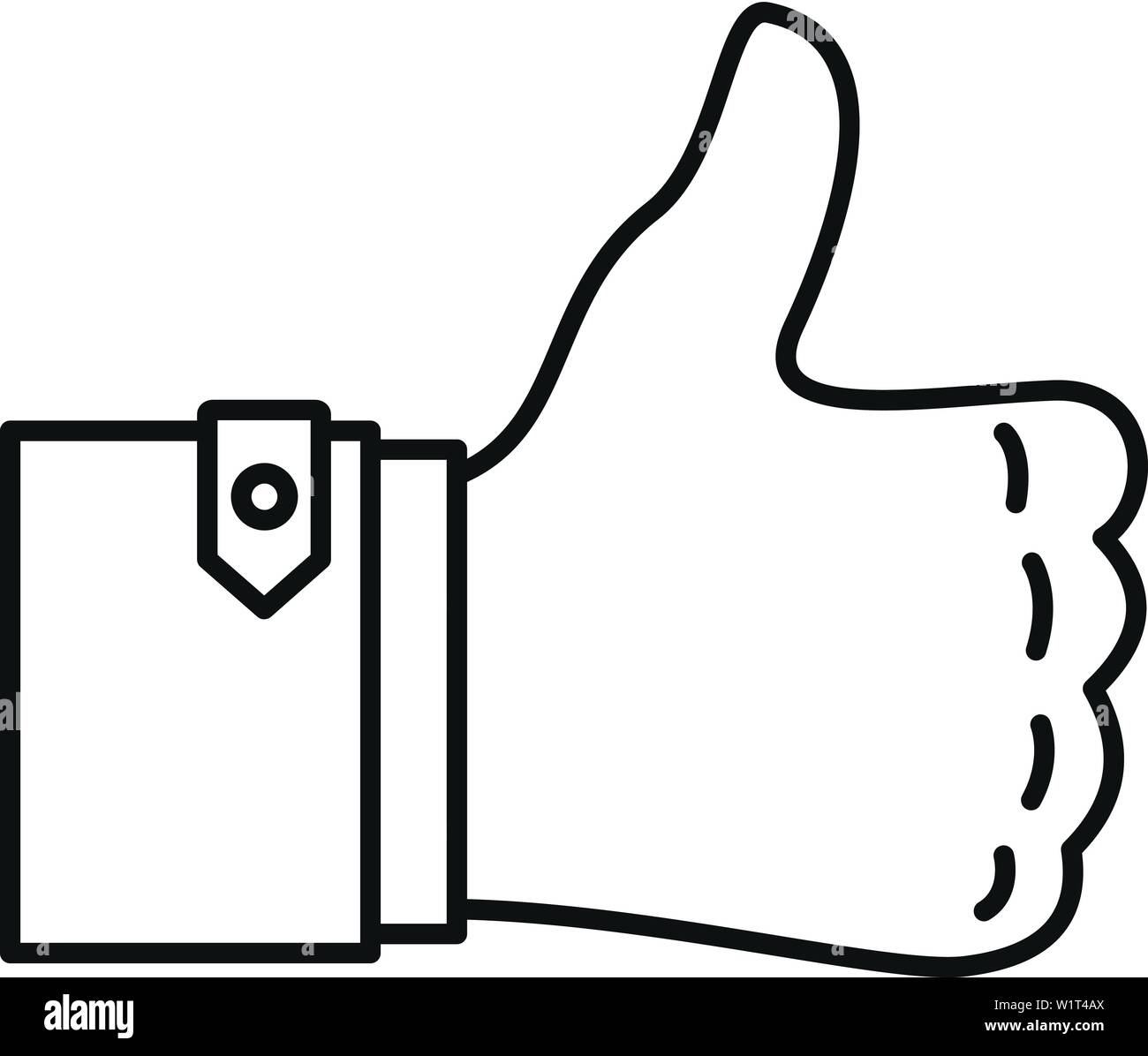 Thumb up icon. Outline thumb up vector icon for web design isolated on ...