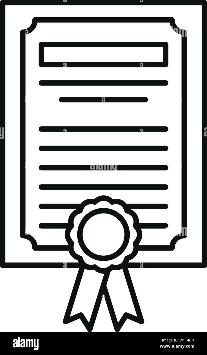 Business diploma icon. Outline business diploma vector icon for web ...