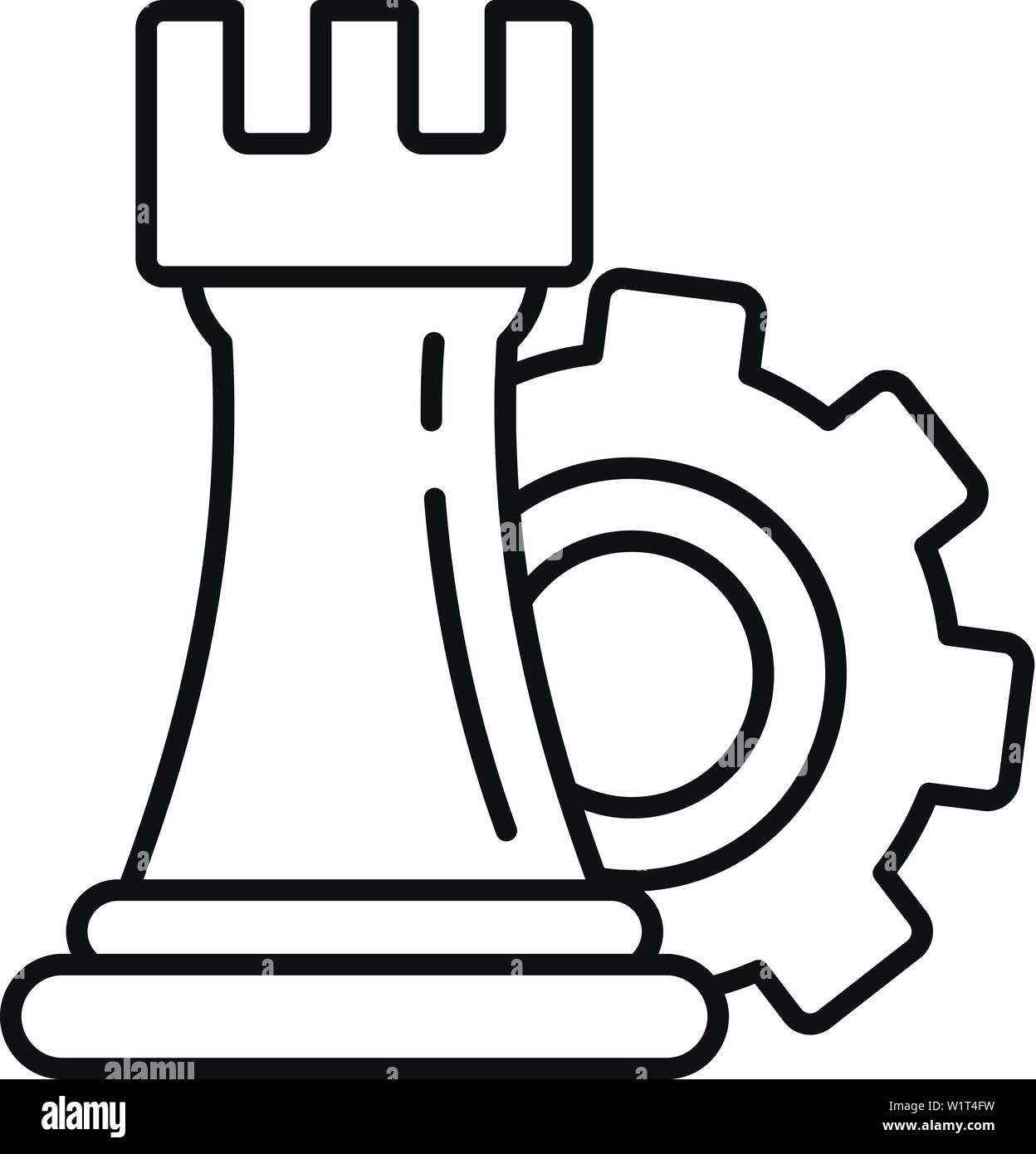 Gear logic icon. Outline gear logic vector icon for web design isolated ...