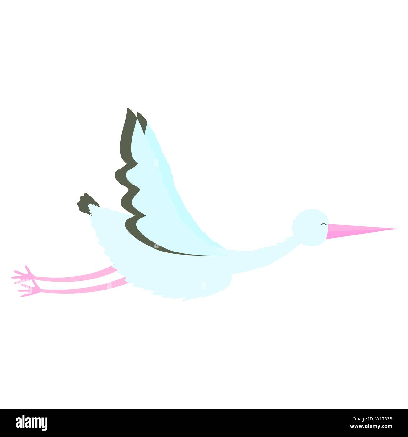 stork bird flying baby character vector illustration design Stock ...