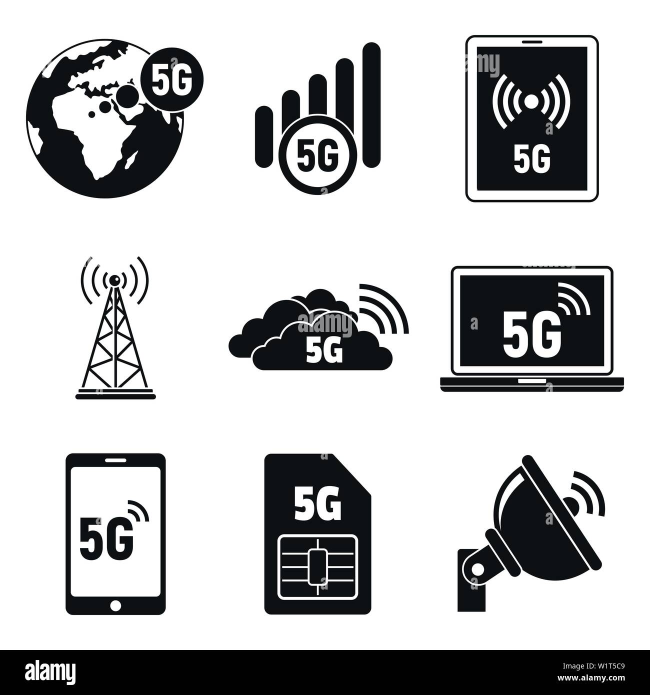 Telecommunications icons hi-res stock photography and images - Alamy