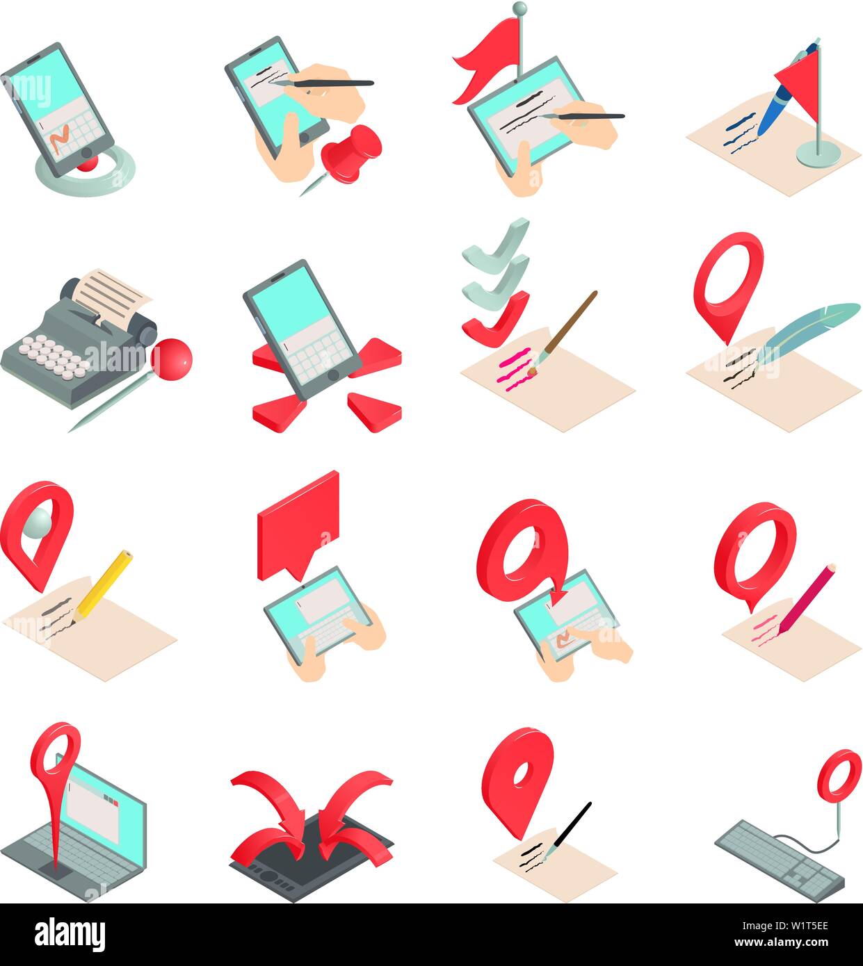 Record book icons set, isometric style Stock Vector Image & Art - Alamy