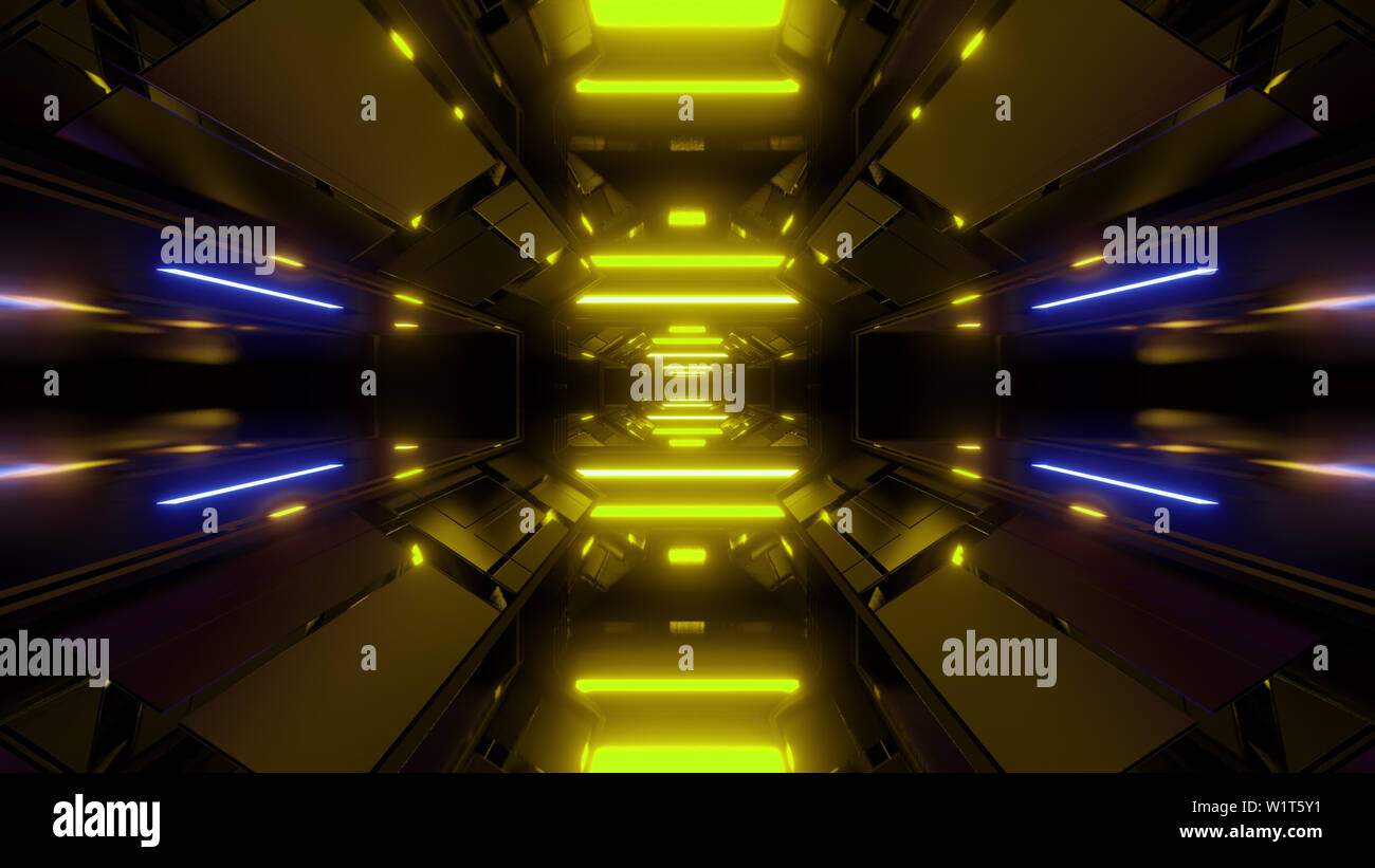 futuristic hangar background wallpaper 3d render Stock Photo - Alamy