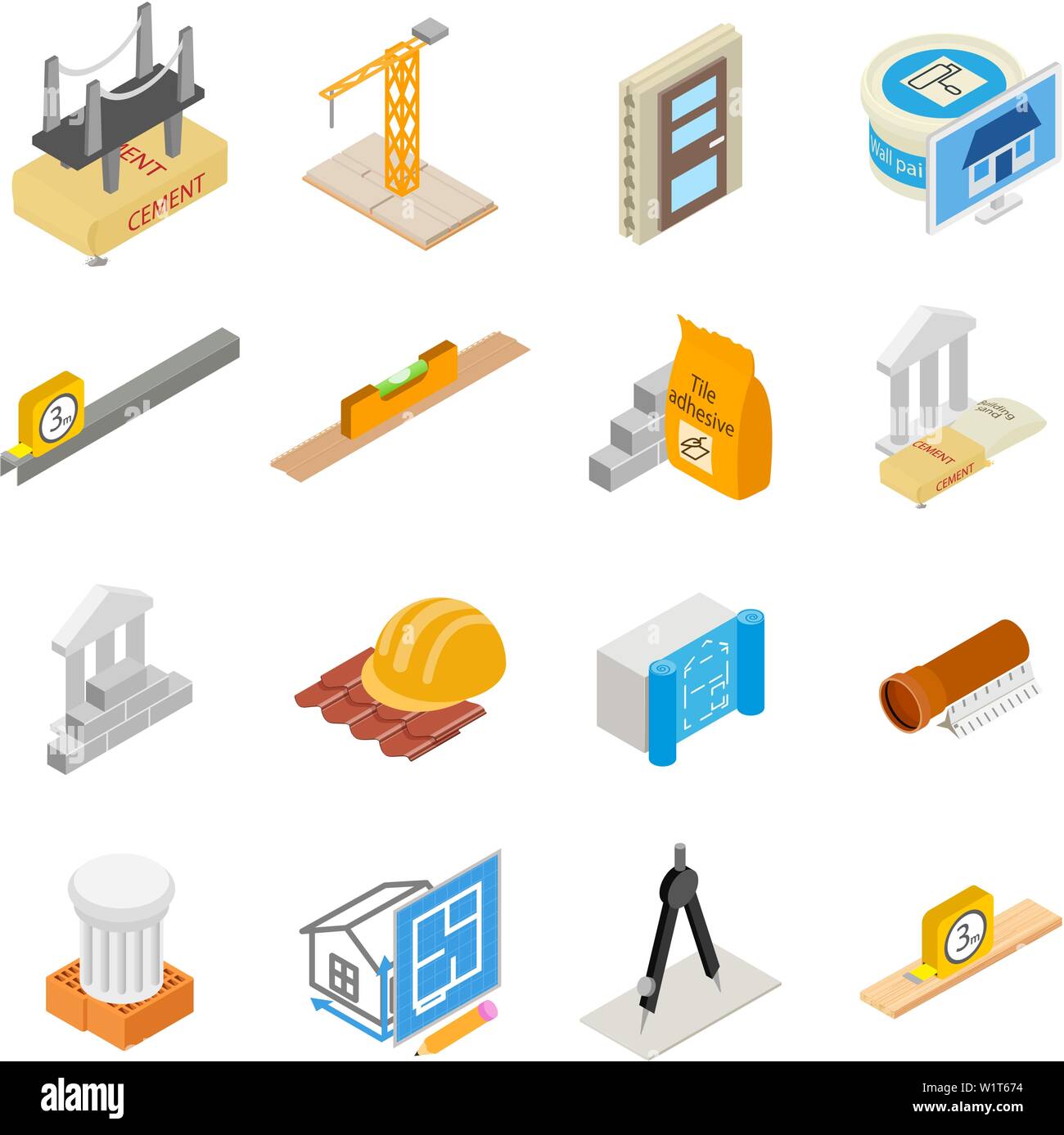Construction tool icons set, isometric style Stock Vector Image & Art ...