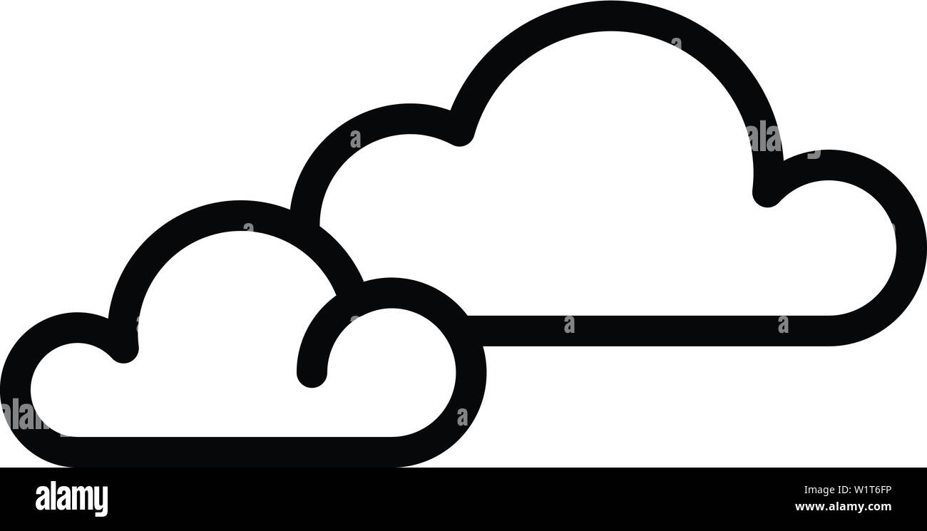 Sky clouds icon. Outline sky clouds vector icon for web design isolated ...