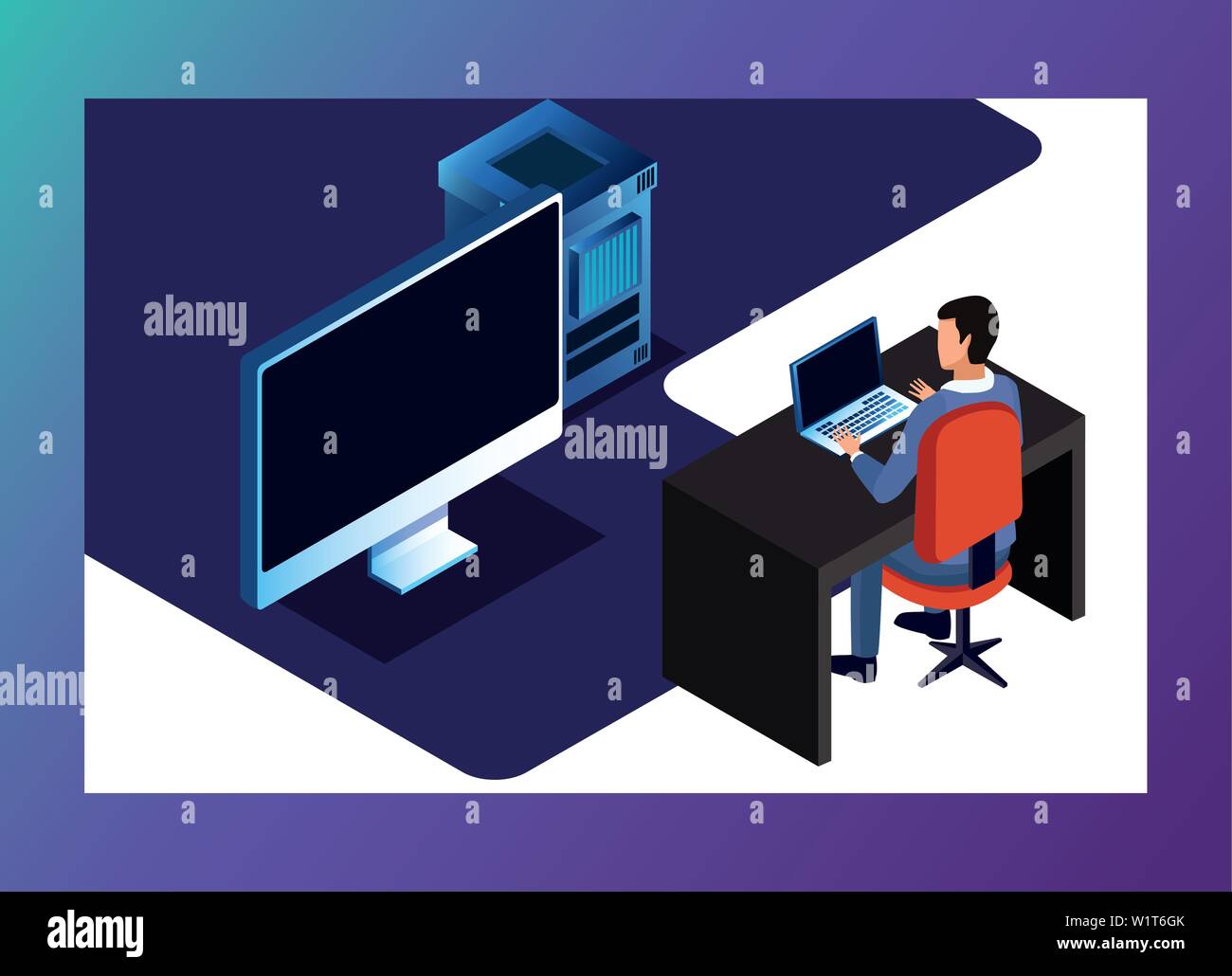 Digital technology blue symbols Stock Vector Image & Art - Alamy