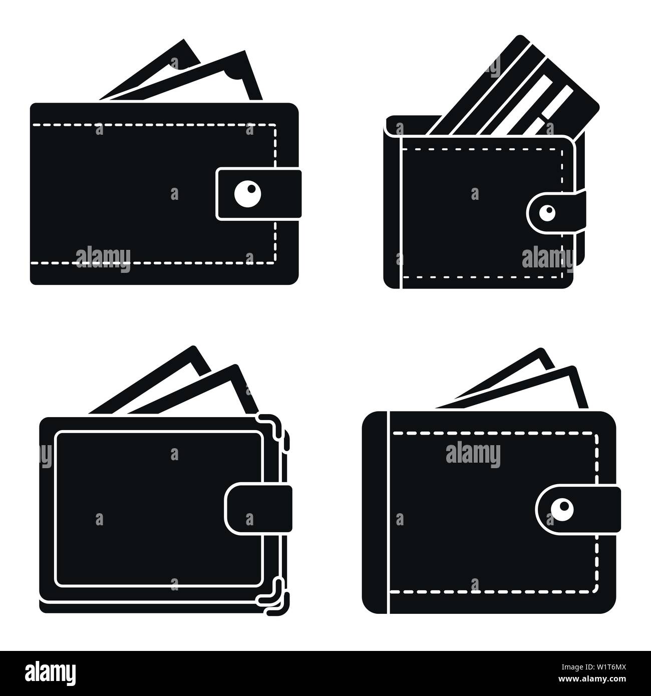 Pay bill icons black set hi-res stock photography and images - Alamy