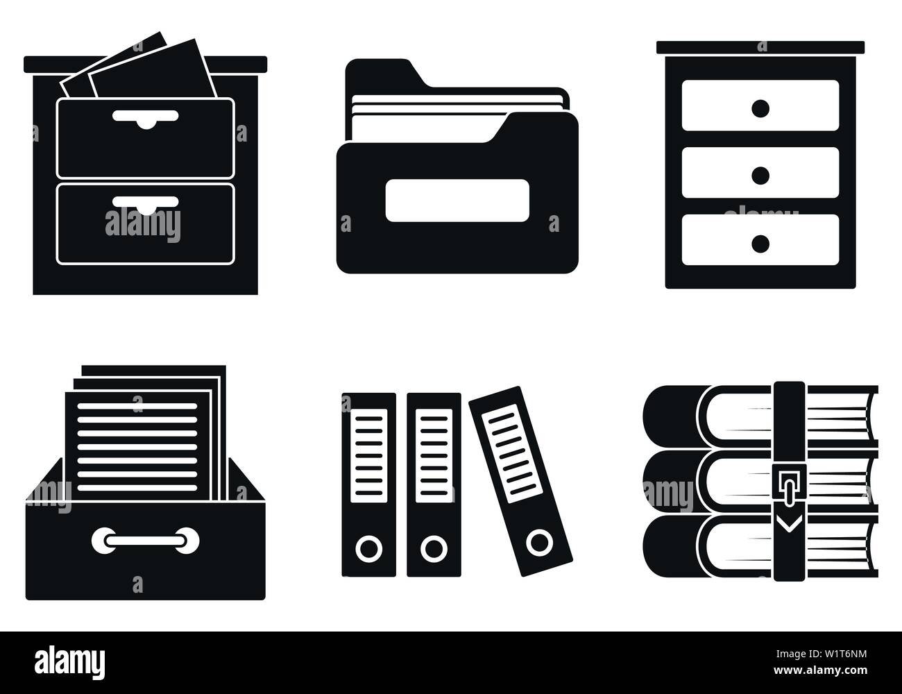 Archive file icons set. Simple set of archive file vector icons for web ...