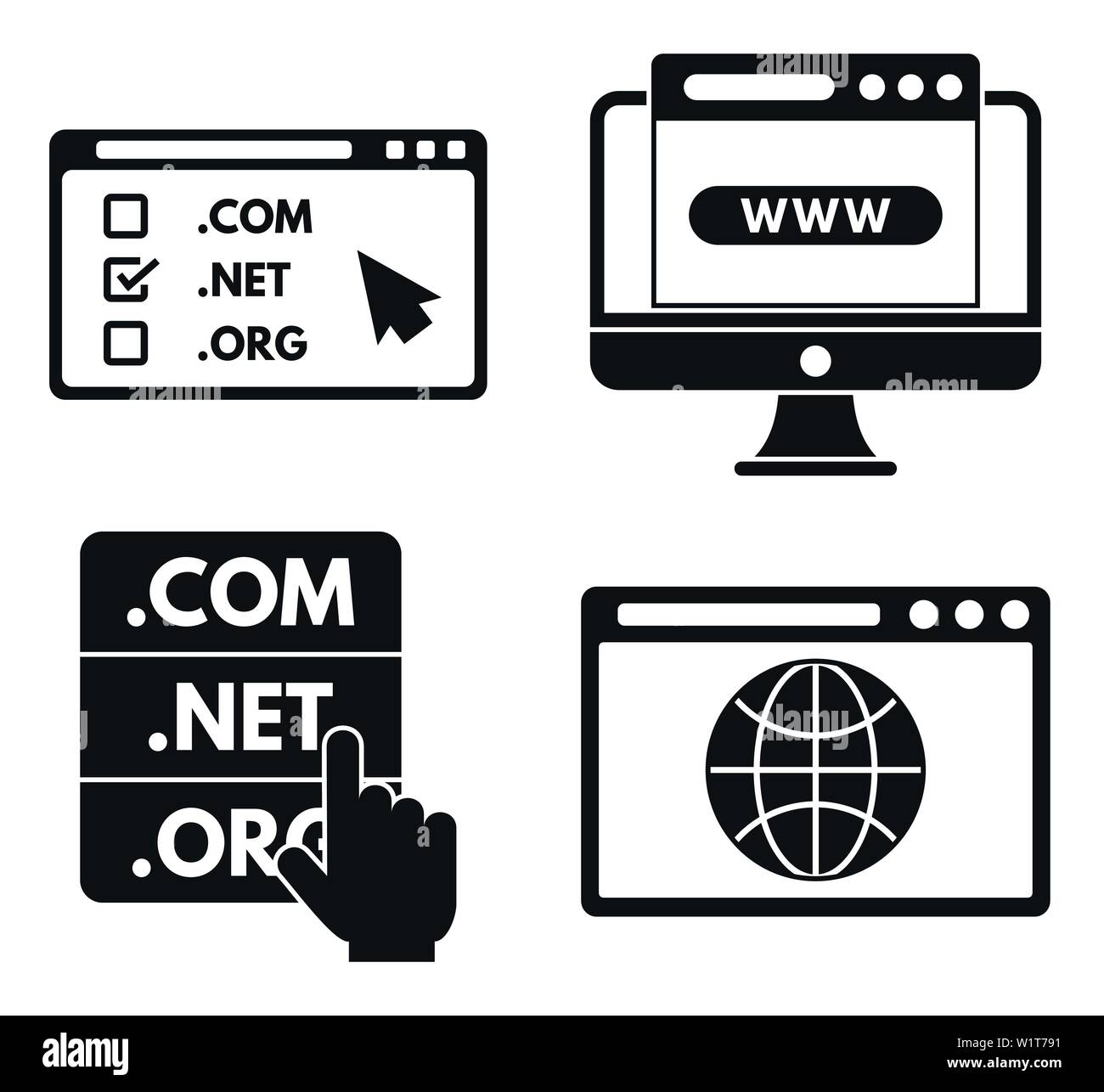 Internet Domain Icons Set Simple Set Of Internet Domain Vector Icons For Web Design On White