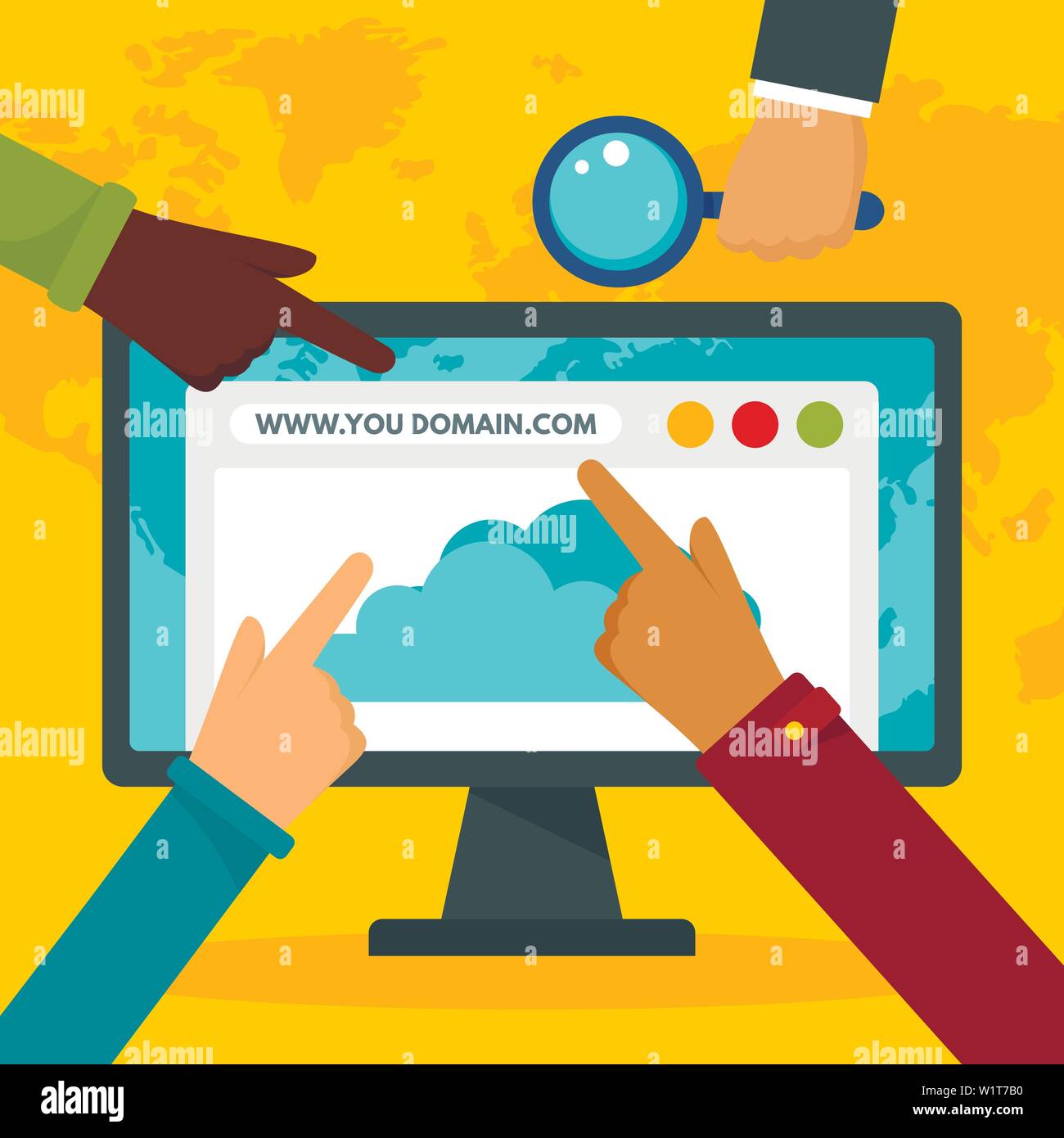 http domain concept background. Flat illustration of http domain vector ...
