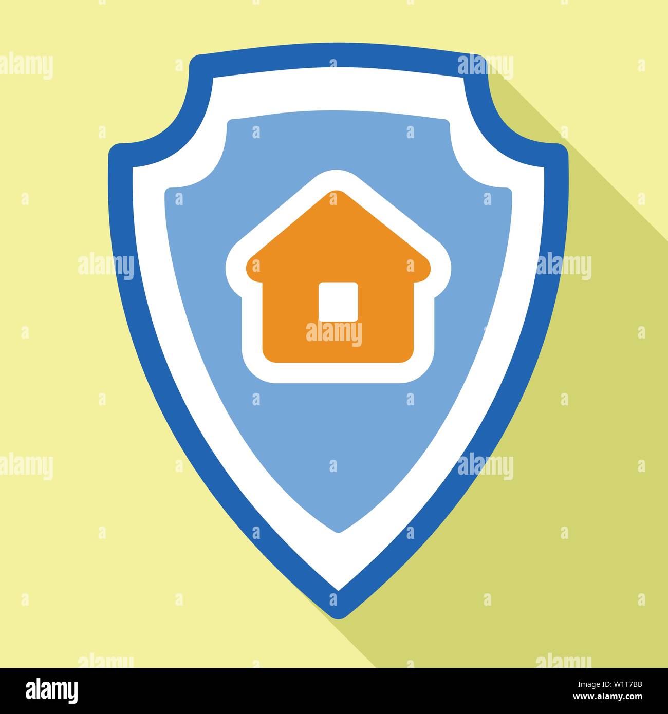 Protected house icon. Flat illustration of protected house vector icon ...