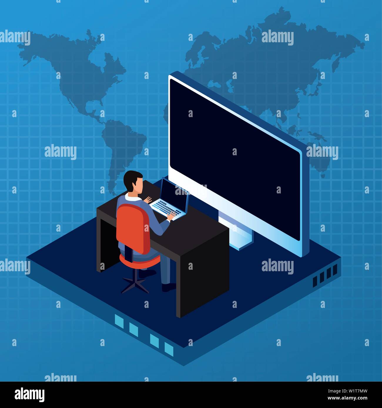 Digital technology blue symbols Stock Vector Image & Art - Alamy